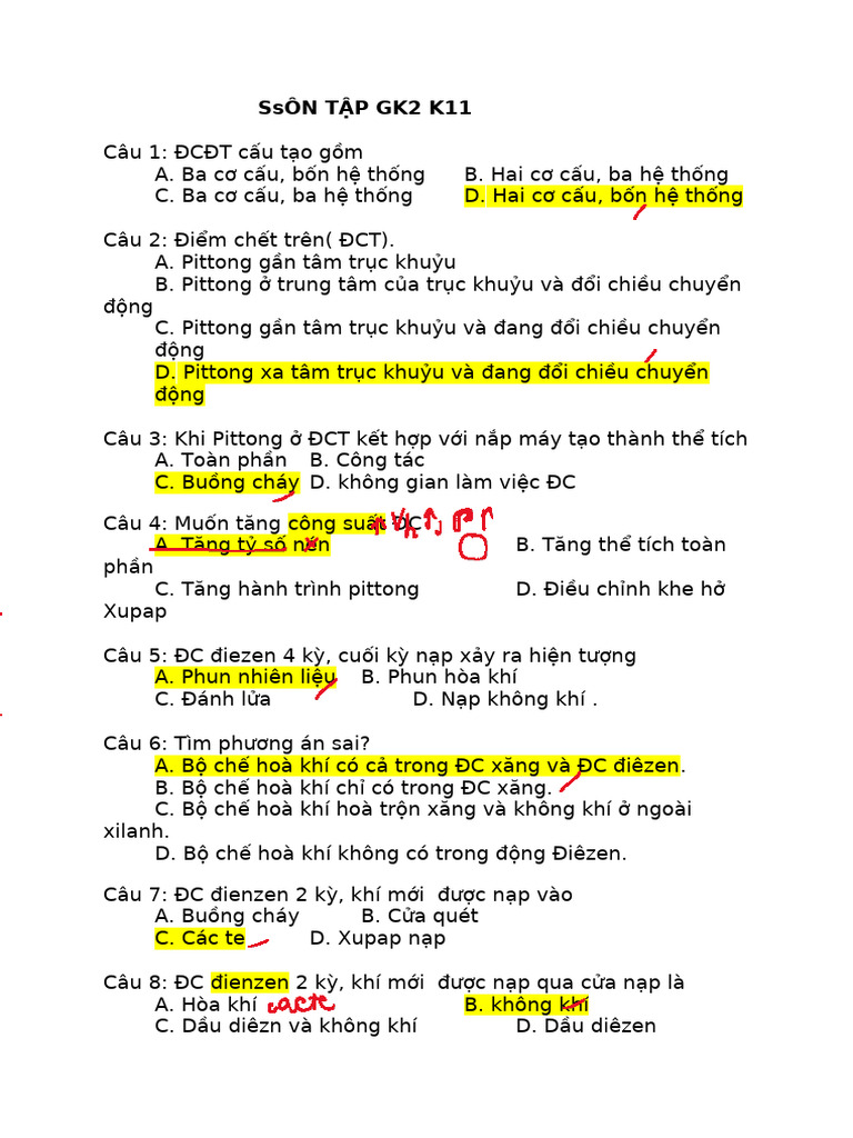 ÔN TẬP GK2 K11 24 25 gởi các lớp | PDF