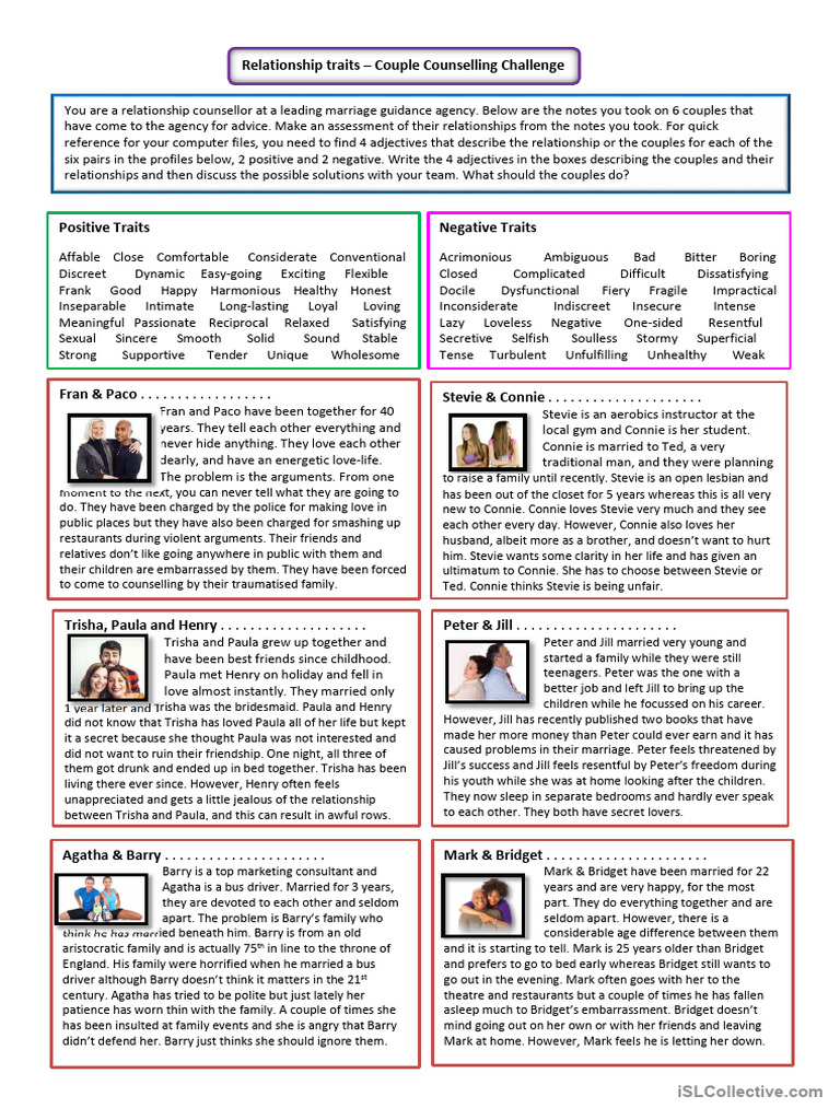 Relationship Counseling Insights and Traits | PDF