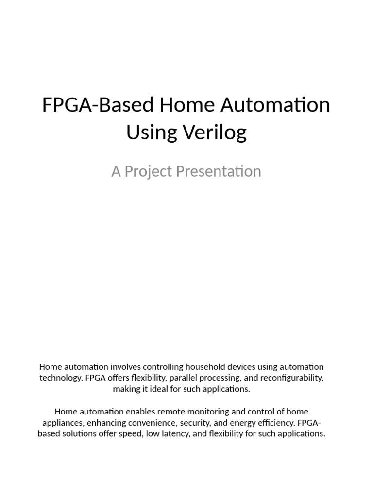FPGA Home Automation with Verilog | PDF | Field Programmable Gate Array ...