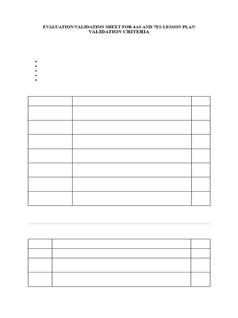 Validation Criteria For Lesson Plan | PDF | Inquiry Based Learning ...