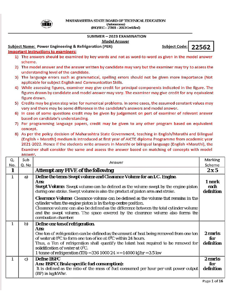 2023 Summer Model Answer Paper (Msbte Study Resources) | PDF