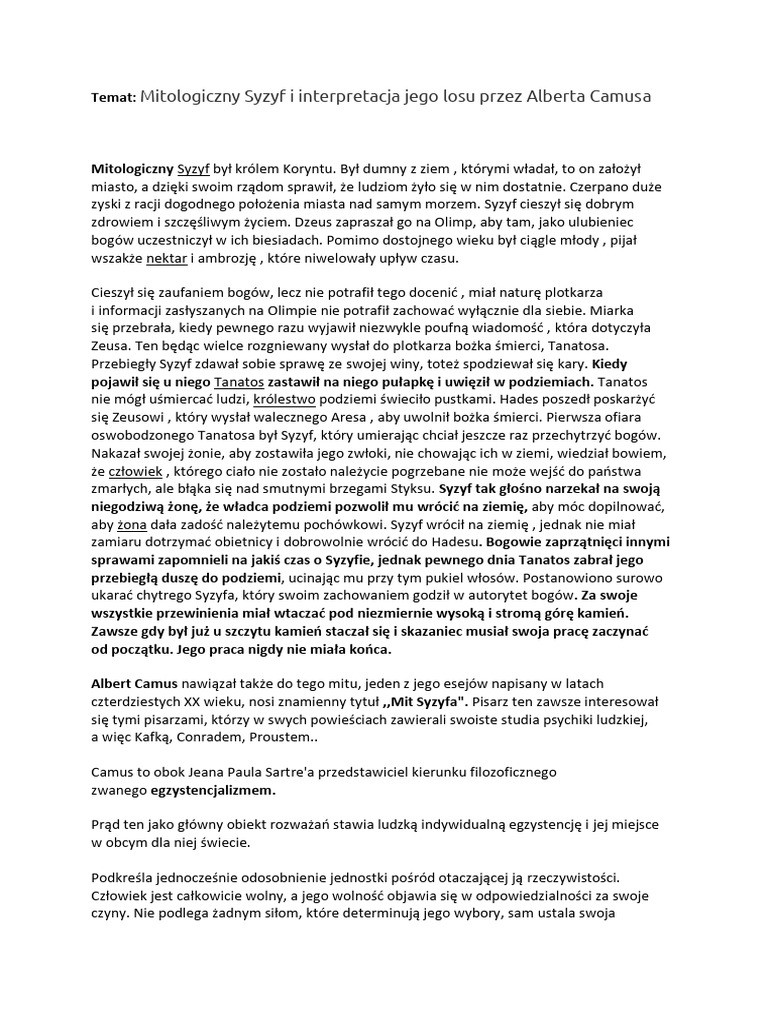 Esej Mit Syzyfa | PDF