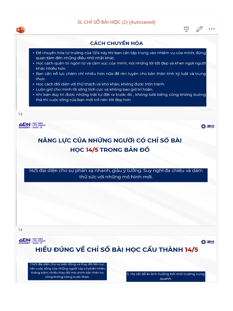 SL CHỈ SỐ BÀI HỌC (2) (Autosaved) | PDF