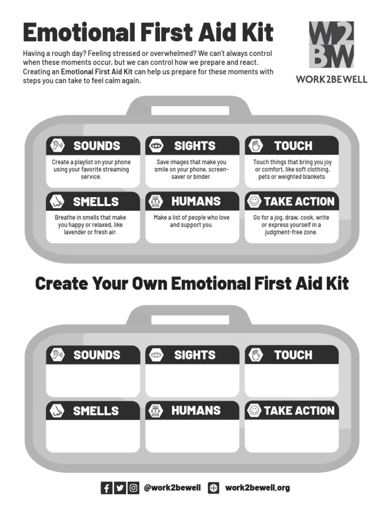 W2BW - Emotional First Aid Kid Handout - BW | PDF