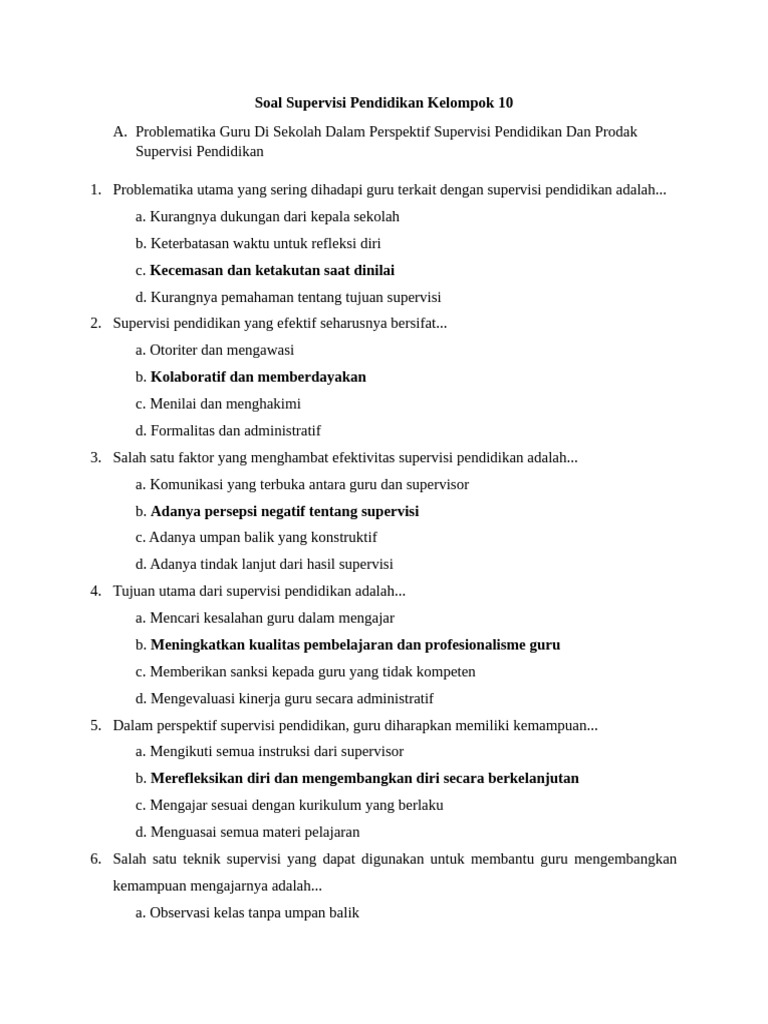 Problematika dan Solusi Supervisi Pendidikan | PDF