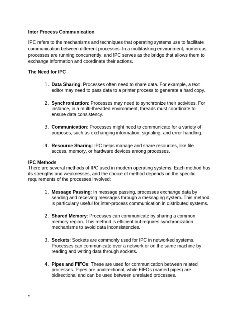 Inter Process Communication | PDF | Process (Computing) | Scheduling (Computing)