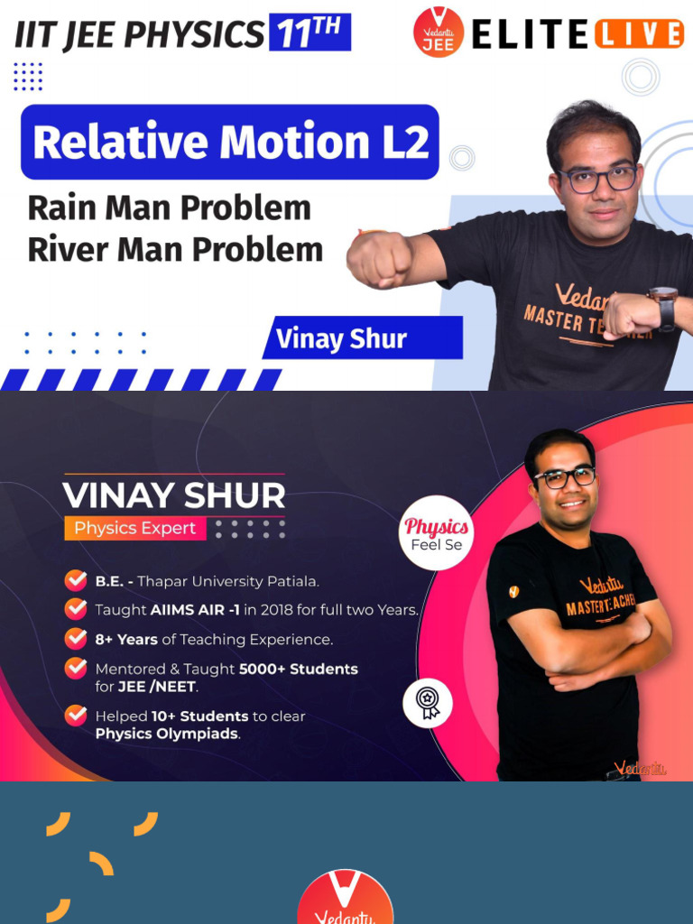 22 06 2021+Relative+Motion+L2+Rain+Man+&+River+Man+Problems+Vinay+Sir+Physics+11th+Elite+Live ...
