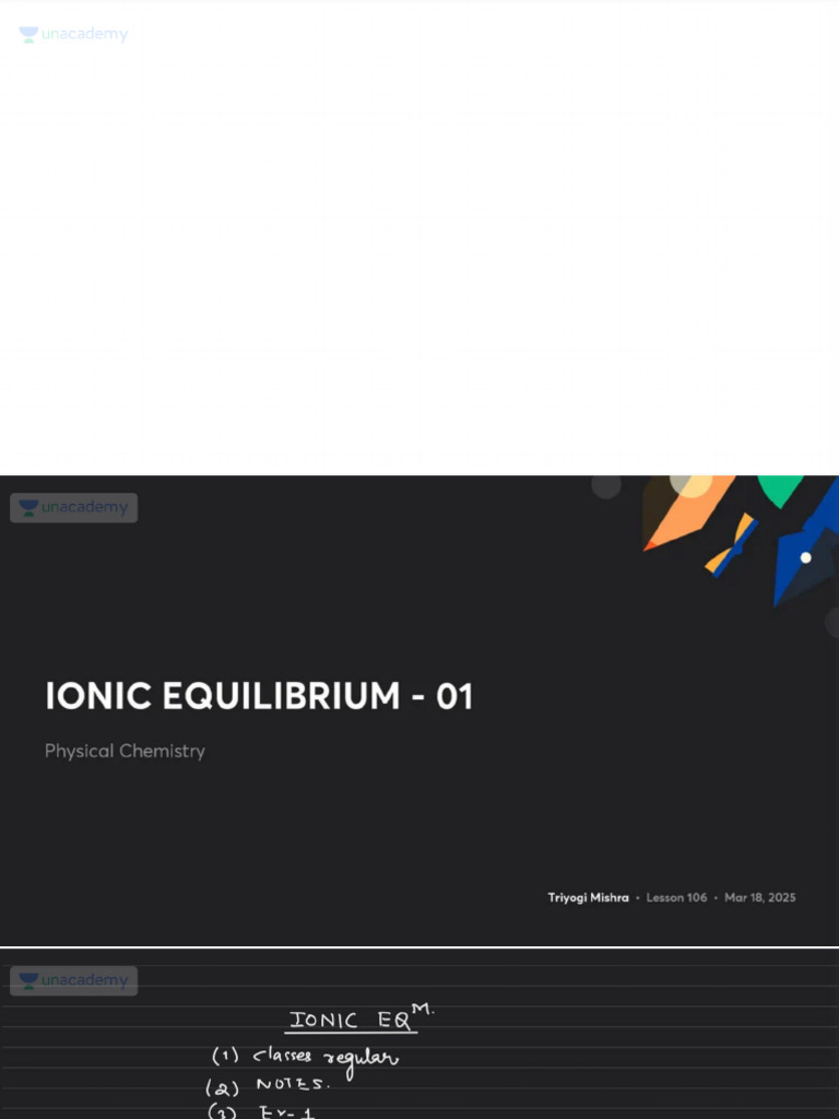 Ionic Equilibrium 01 With Anno 2 | PDF