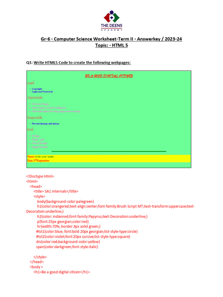 Gr6 HTML PracticePrograms | PDF | Pollution | Html