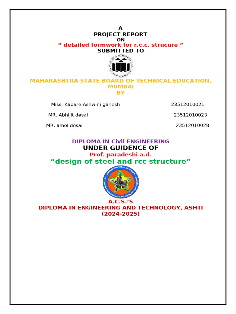 Certificate and Index -Formwork Rcc | PDF
