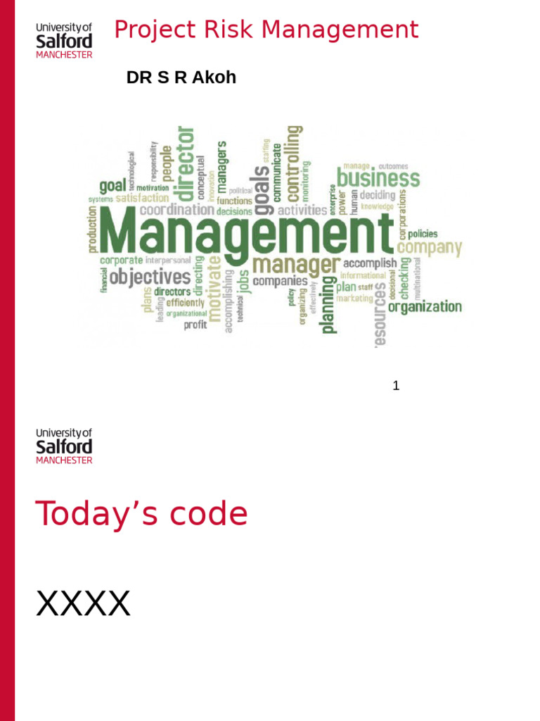 Week 4 - Project Risk Management | PDF | Risk | Cognition