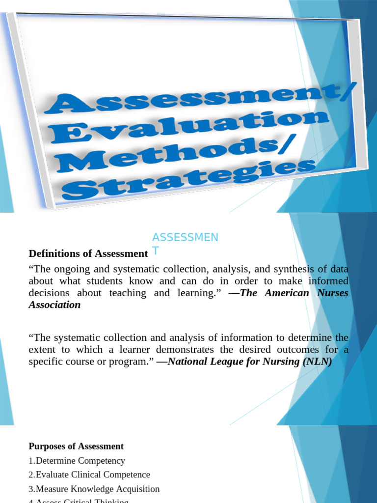 Assessment Evaluation Methods | PDF | Educational Assessment | Evaluation