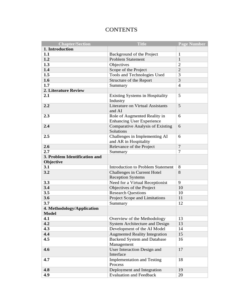CONTENTS_CAPSTONE_7THSEM | PDF | Augmented Reality | Artificial Intelligence