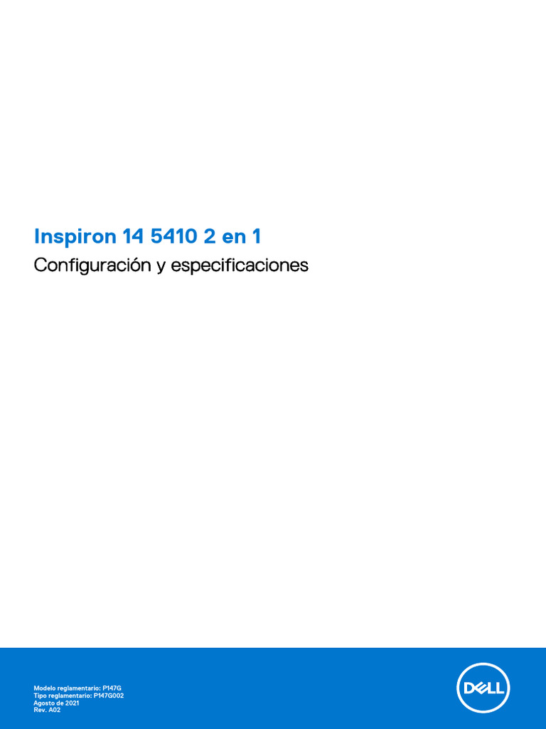 Inspiron 14 5410 2 in 1 Laptop - Setup Guide - Es MX | PDF | USB | Hardware de la computadora