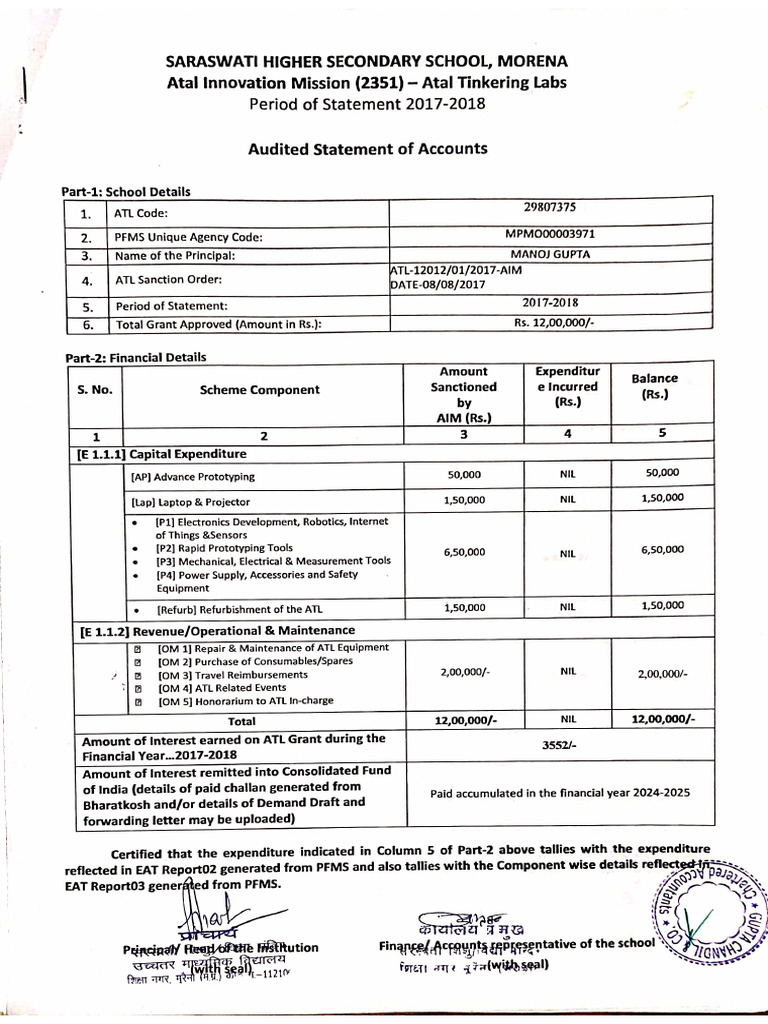 ATL-Audited Statement of Account, MORENA | PDF | Expense