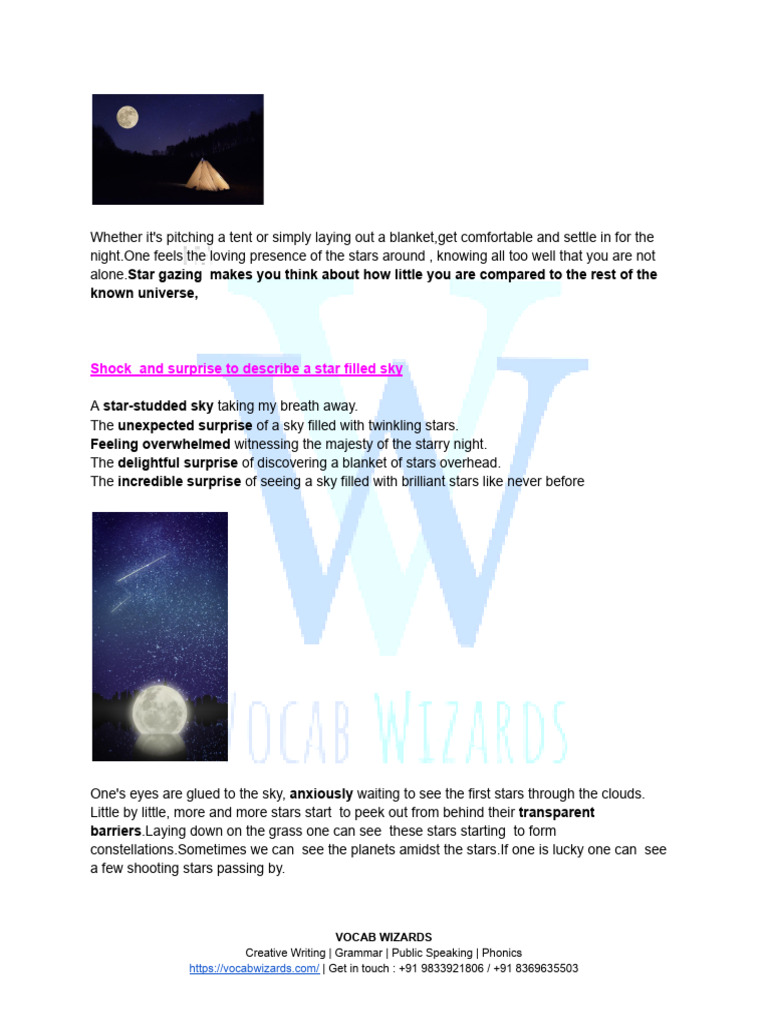 Descriptive - Star Gazing JR | PDF | Sky | Physical Sciences