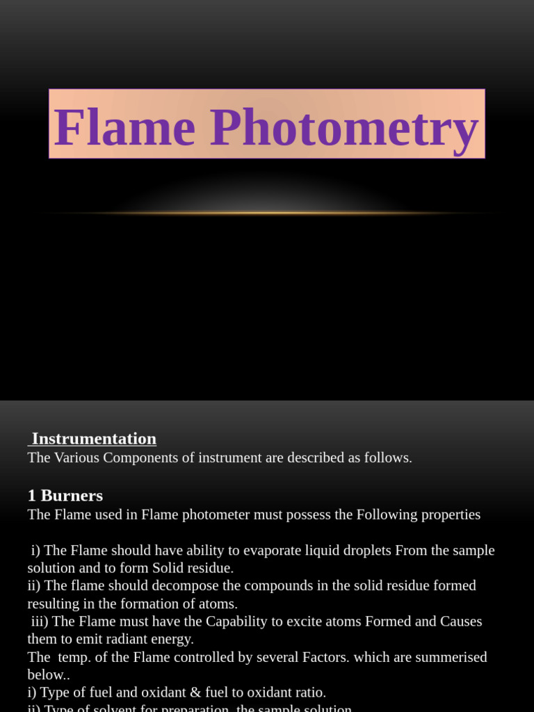 Flame Photometry B.SC - III | PDF | Emission Spectrum | Spectroscopy