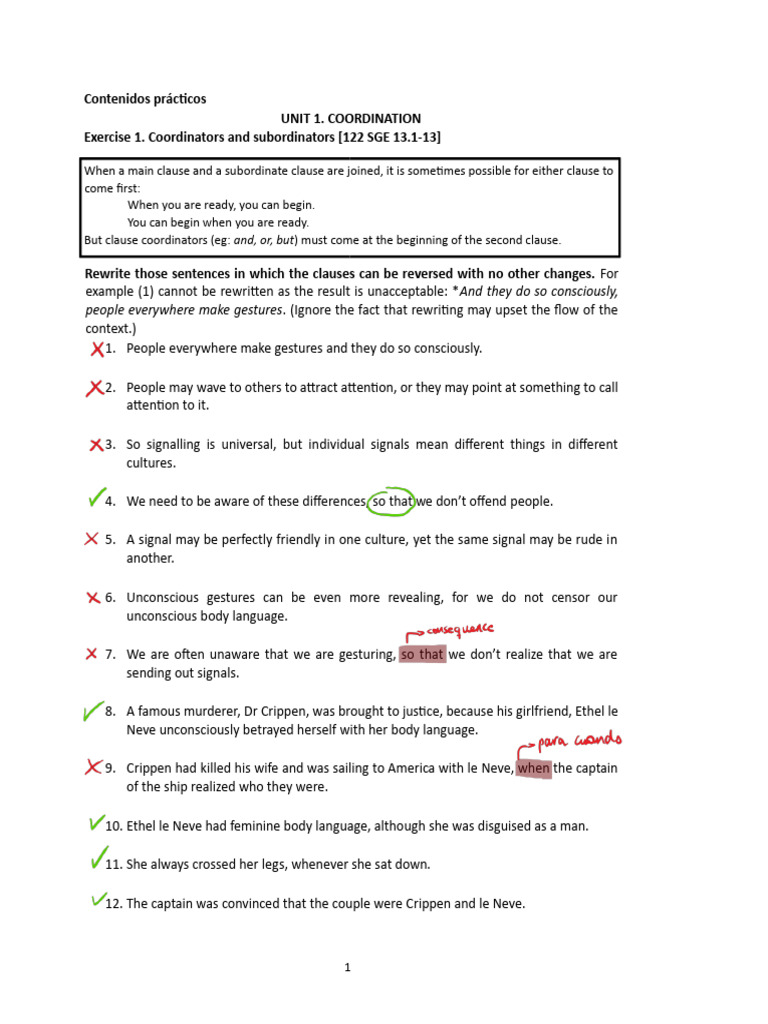 Gramatica II Ejercicios Ud1 | PDF | Verb | Predicate (Grammar)