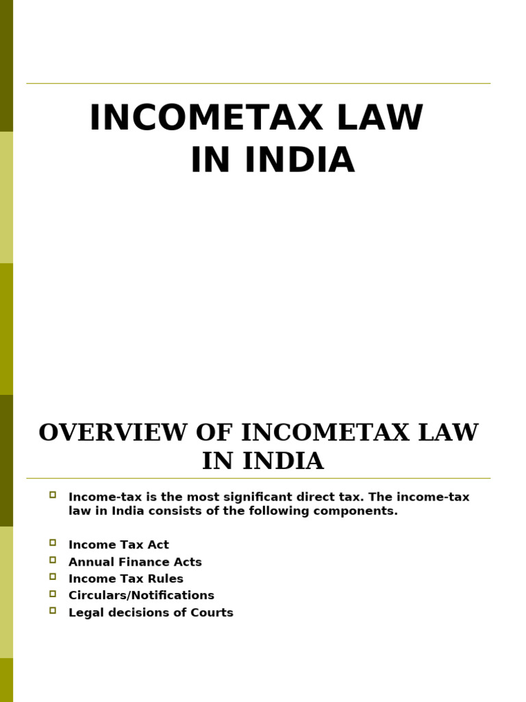 Overview of Income Tax Act 1961 | PDF | Income Tax | Taxes