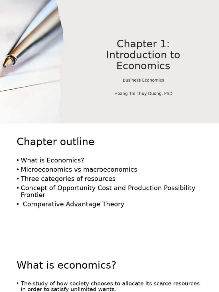 Chapter 1 | PDF | Economics | Opportunity Cost