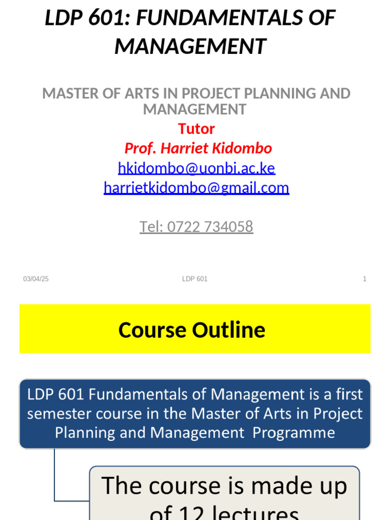 LDP 601 Fundamentals of Management - 2022 | PDF | Science | Knowledge