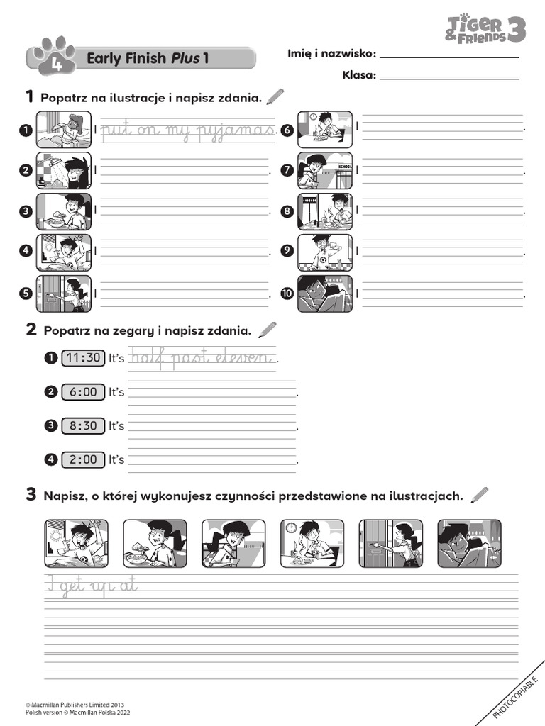 Tiger&Friends 3 - TRF - Unit 4 - Early Finish Plus 1 | PDF