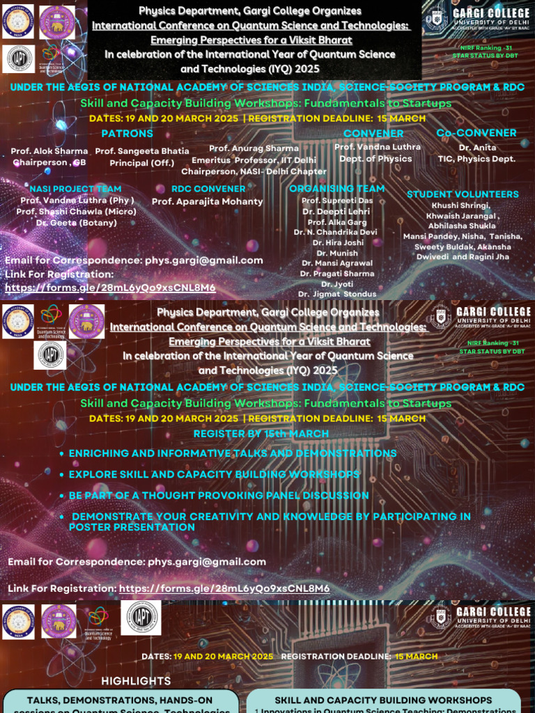 Gargi College Quantum Science Conference 2025 | PDF | Quantum Mechanics ...