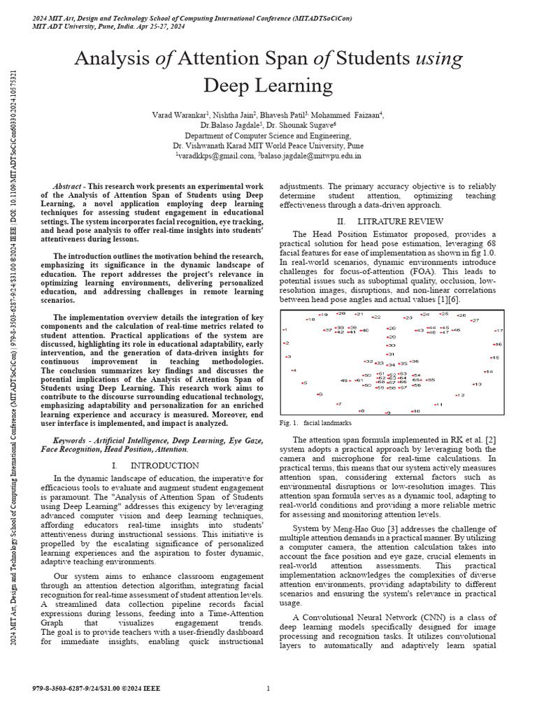 Analysis of Attention Span of Students Using Deep Learning | PDF | Deep Learning | Attention