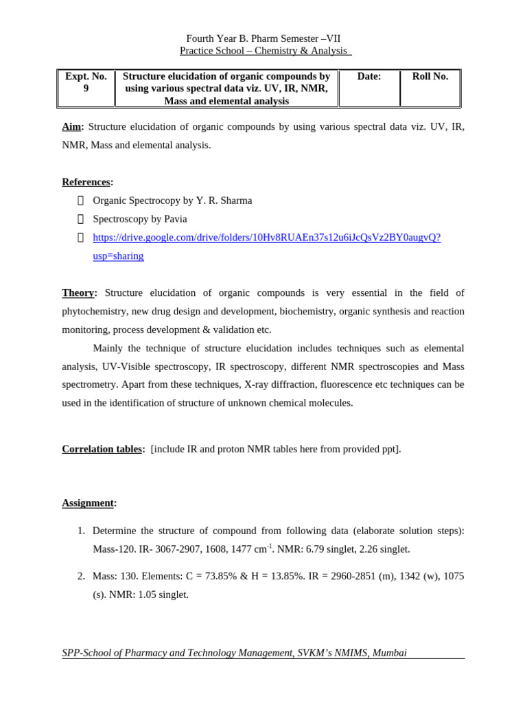 Organic Compound Structure Elucidation | PDF | Spectroscopy | Chemistry