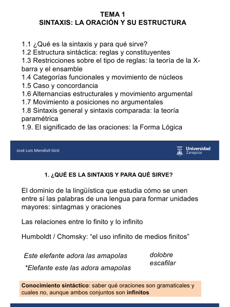 Sintaxis 1 | PDF | Sintaxis | Oración (Lingüística)