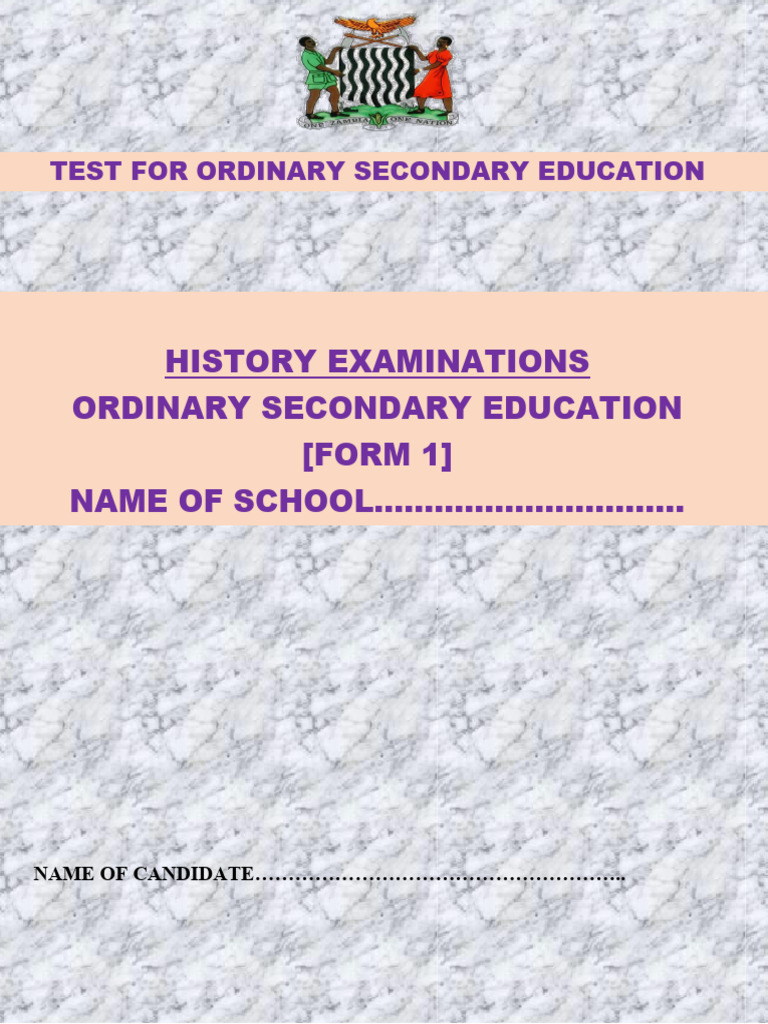 Form 1 History Exam Term 1 2025 | PDF | Archaeology | Stone Age