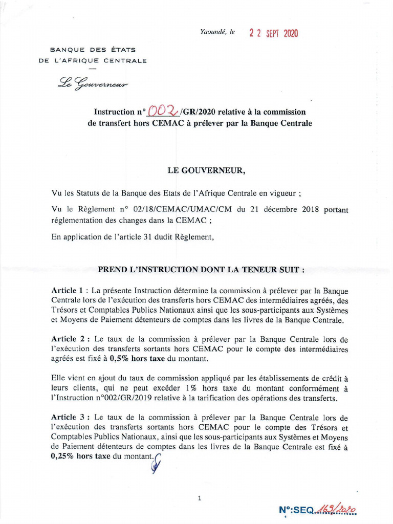 Instruction 002 - GR - 2020 - Commission Des Transferts HZ | PDF