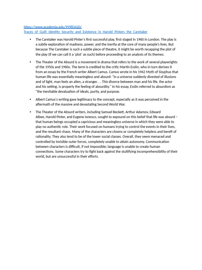 Caretaker Notes Mine | PDF