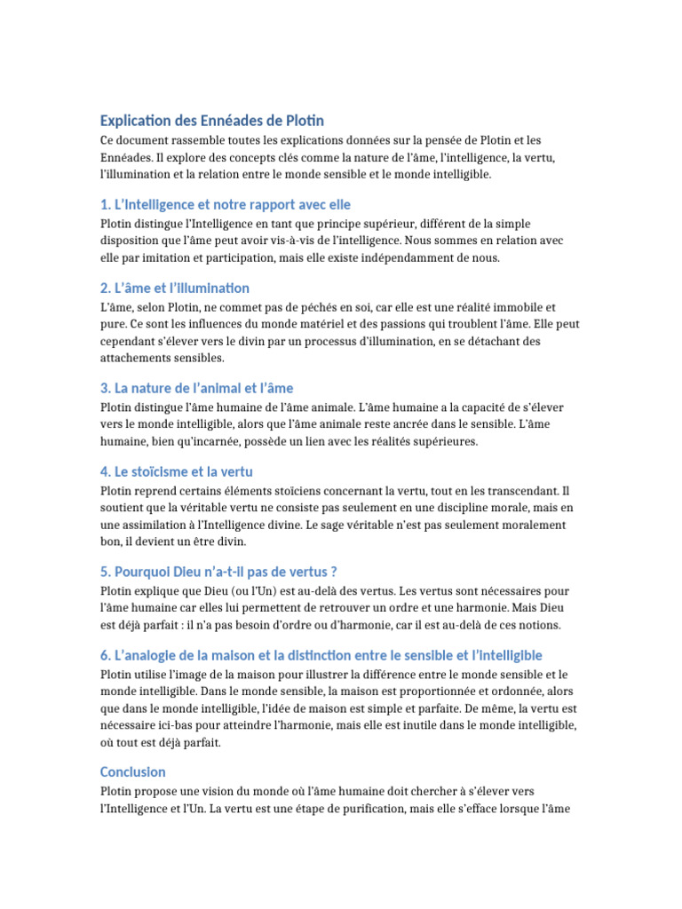 Explication des Ennéades de Plotin | PDF