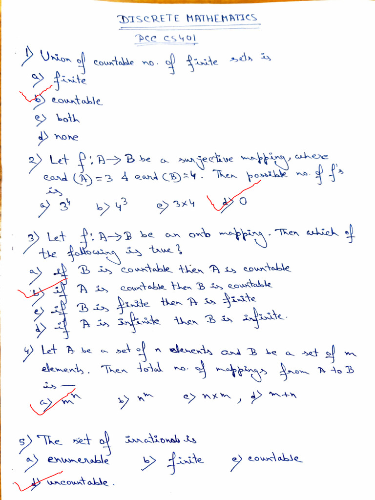 Discrete Maths Solved CA2 | PDF