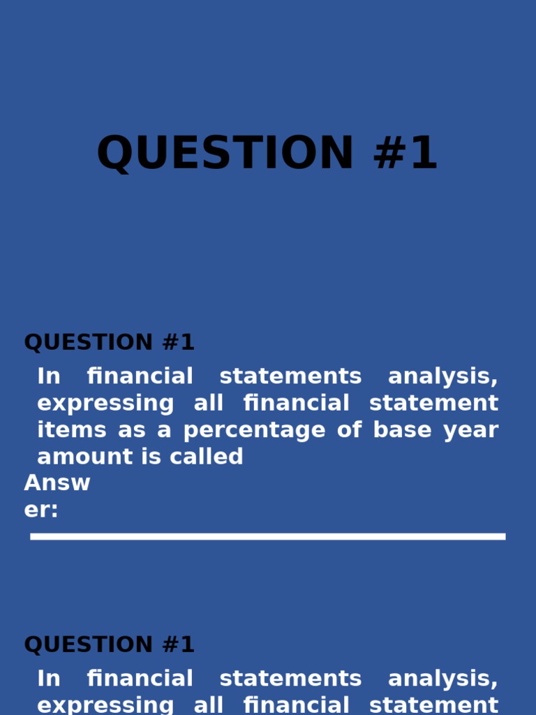 Financial Statement Analysis Questions | PDF | Dividend | Financial ...