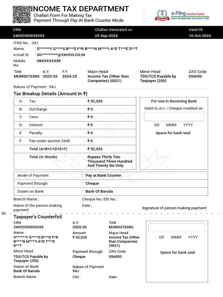 ChallanForm | PDF | Cheque | Banks
