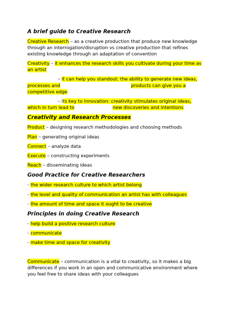 Creative Research (Midterm Reviewer) | PDF | Abstract (Summary) | Qualitative Research