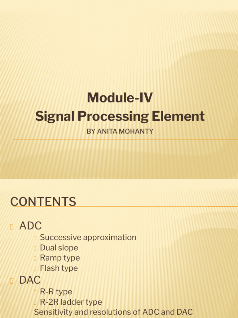 Ch-2 - Module1 - Signal Processing Elements - Final | PDF | Analog To ...