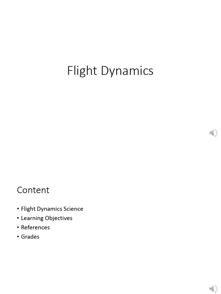 Flight Dynamics Course Intro | PDF