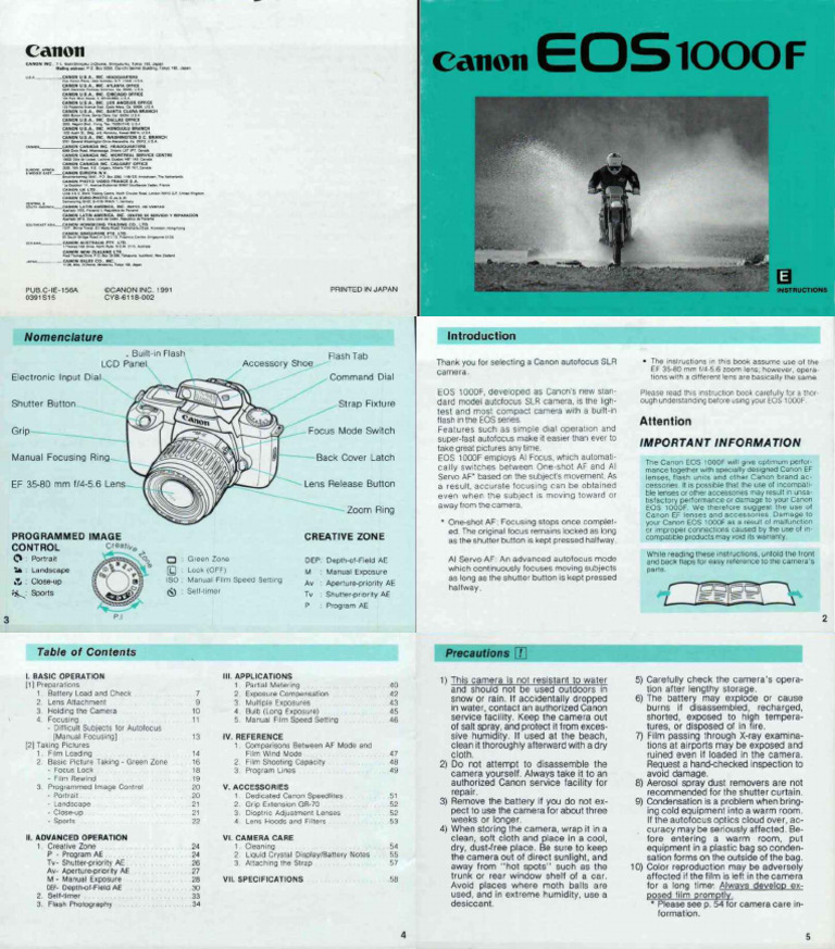 EOS 1000F User Manual | PDF
