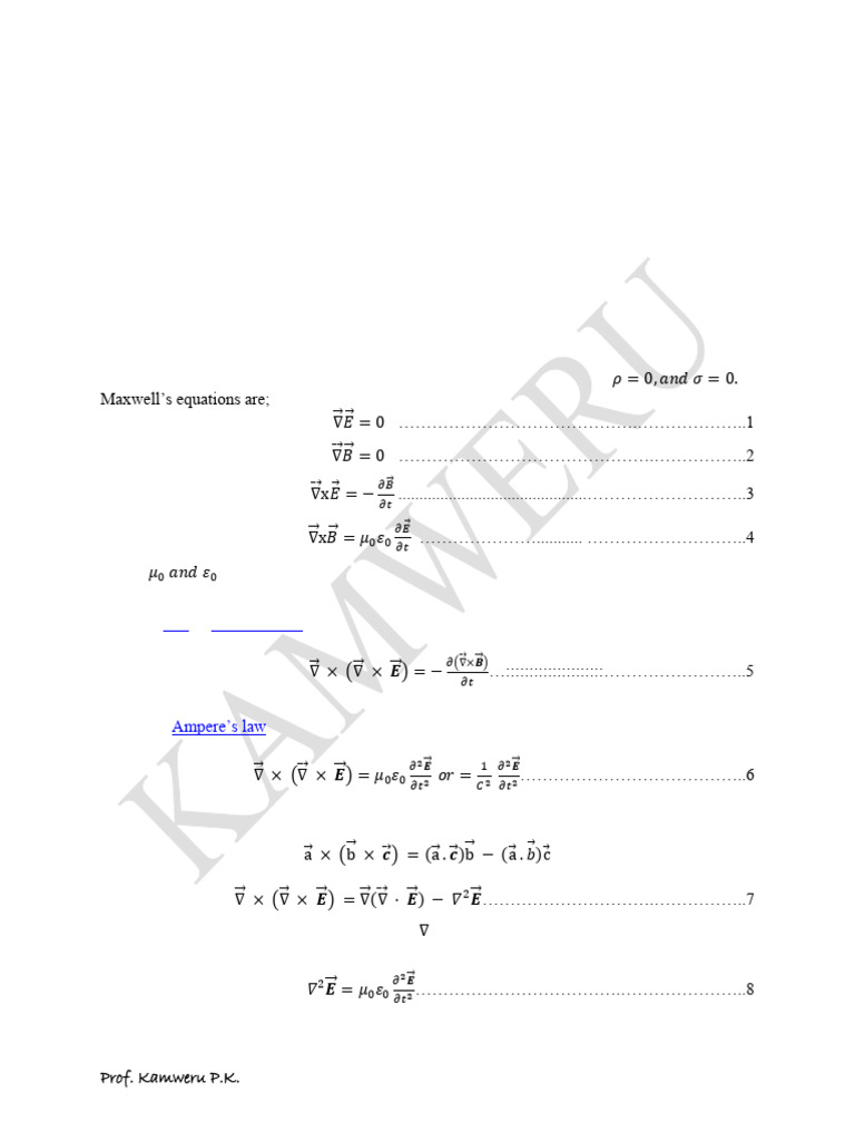 Chapter Two Notes and Questions | PDF | Waves | Maxwell's Equations