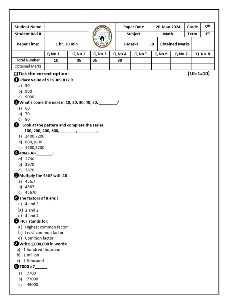 Incredible Maths 5 (1st Term) | PDF | Mathematics | Arithmetic