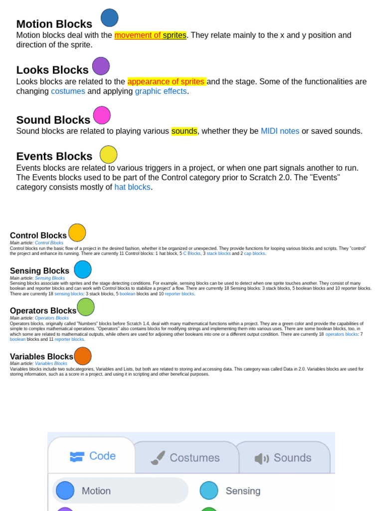 Scratch and Blocks | PDF | Scratch (Programming Language) | Boolean Data Type