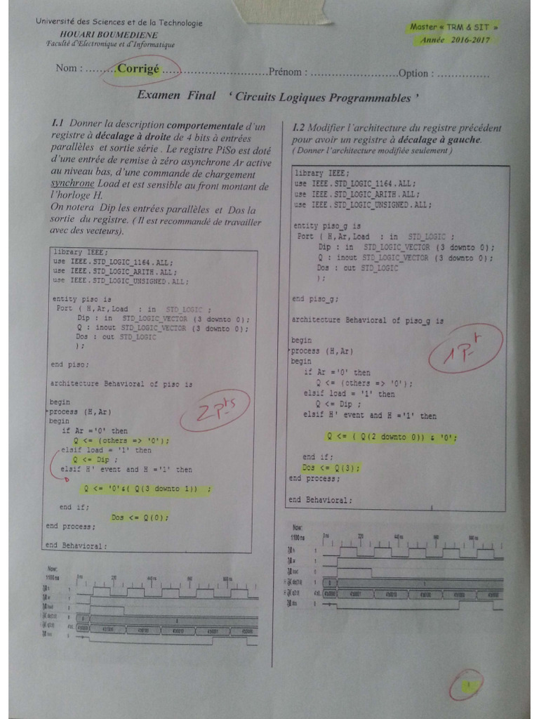 Corr Fpga Exam 2017 | PDF