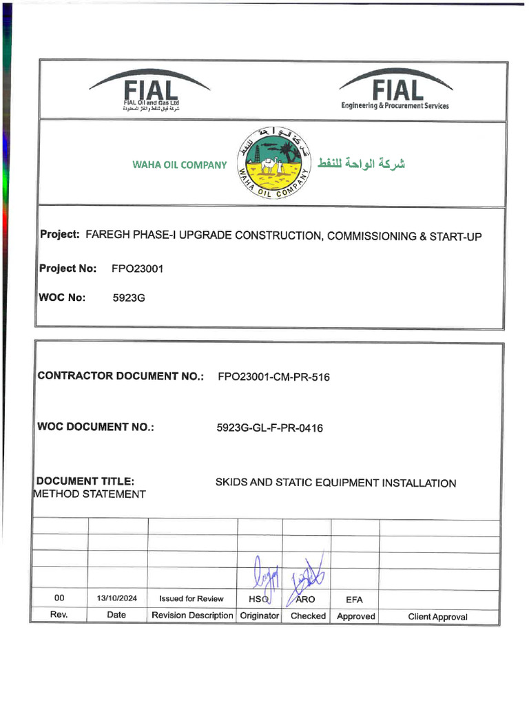 5923G-GL-F-PR-0416 - FR.00 Skids and Static Equipment Installation ...