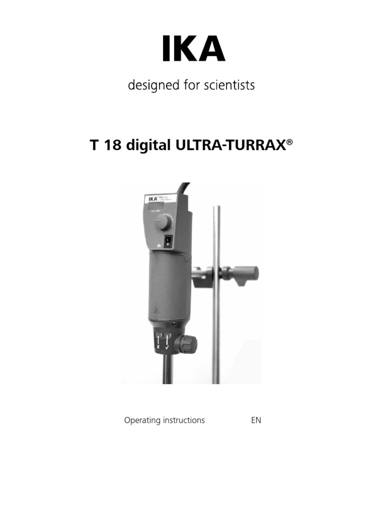 IKA T1 18 digital Ultra-Turrax Operating Instructions | PDF | Mains ...