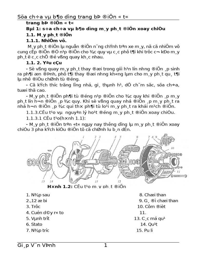 De Cuong Bai Giang Trang Bi Dien o To | PDF