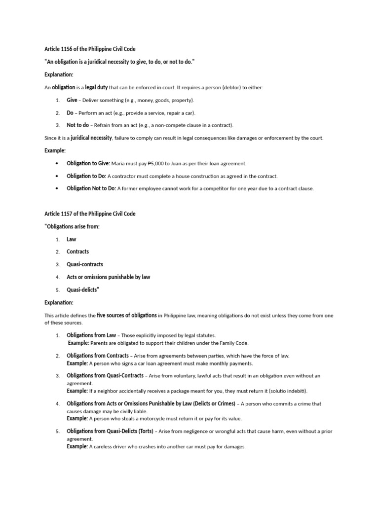 Article 1156 of the Philippine Civil Code | PDF | Legal Liability ...