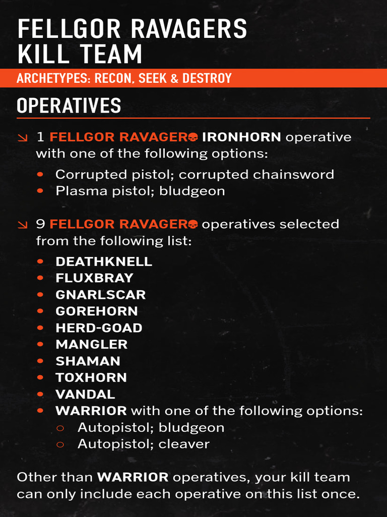 Fellgor Ravagers Kill Team Guide | PDF